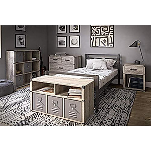 Little Seeds Nova 4 Drawer Storage Grey Dresser, Gray Oak