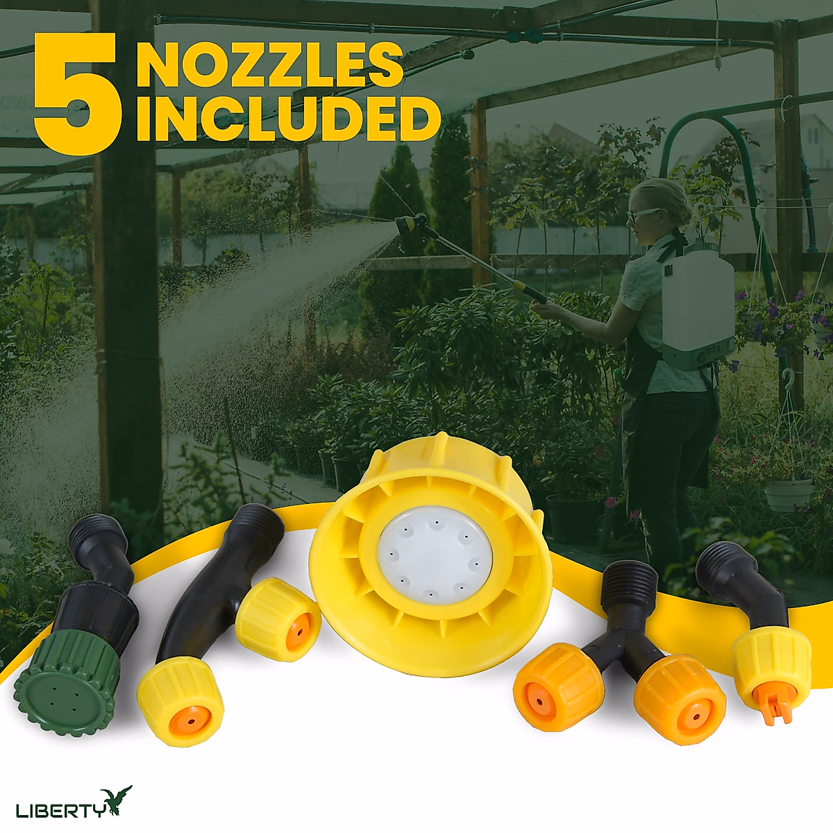 Liberty 4 Gallon, Battery Powered, Professional Grade, Backpack Electric Sprayer with Long Life Battery and Multiple Nozzles