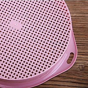 Garden Sieve Plastic Riddle Soil Sieve Soil Sieve Mesh Filter Dirt Sifter with Handle Bonsai Gardening Tool Garden Trapping Supplies Pink
