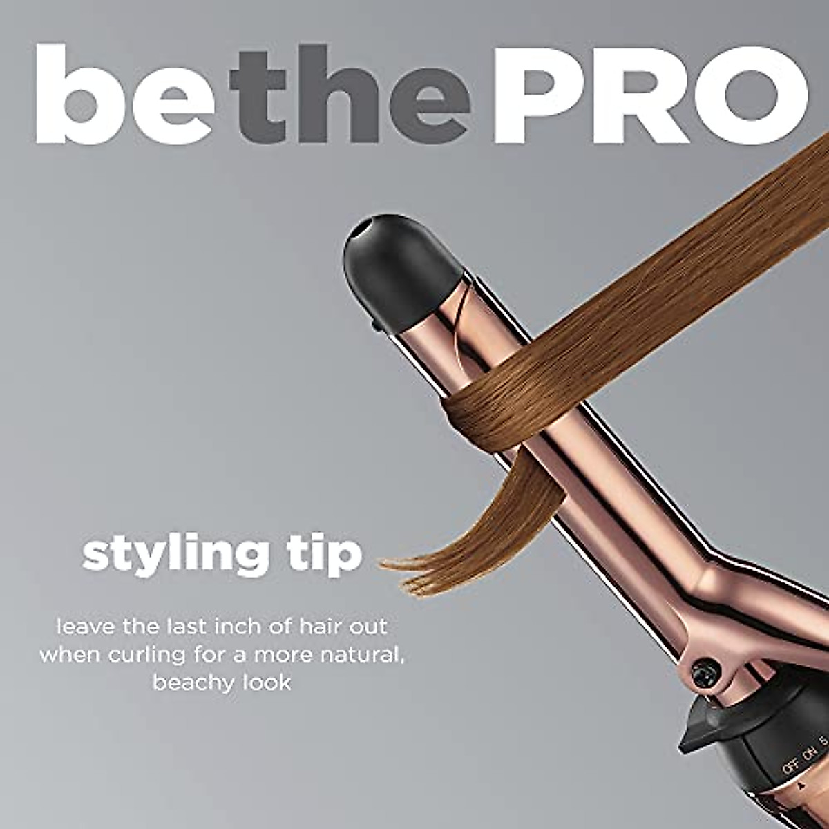 INFINITIPRO BY CONAIR Rose Gold Titanium 1-Inch Curling Iron, 1-inch barrel produces classic curls – for use on short, medium, and long hair