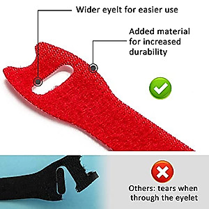 Lekou Combo Cable Ties 60 PCS- 4 Inch, 6 Inch, 8 Inch Fastening Cable Straps, Reusable Hook and Loop Straps Wire Management, Cord Organizer Cable Ties for Home Desk Office Organization