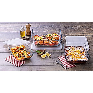 Ôcuisine 334S115 tempered borosilicate glass food storage rectangular, meal prep containers, oven cooking (without lids), BPA FREE, Made in France, Set of 3