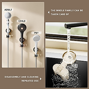 shengtianvdi Suction Cup Shower Head Holder Wall Mount,No Drilling, Removable,Height Angle Adjustable Handheld Shower Holder,Strong Suction Fixation (White)