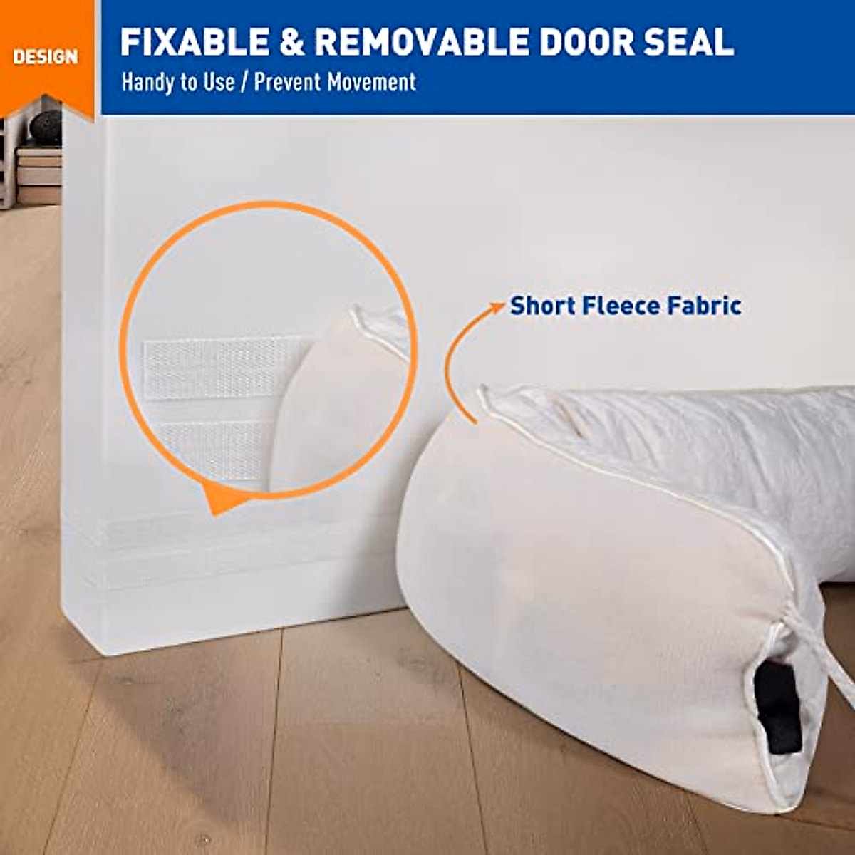 MAGZO Door Draft Stopper 46 Inch, Flower Printed Under Door Draft Blocker Noise Stopper Wind Proof, Beige