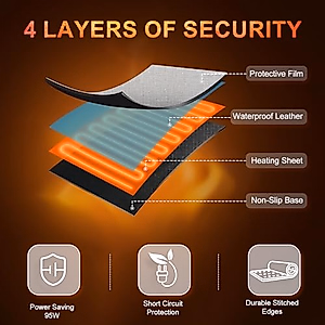 HAOCOO Heated Desk Pad Large, Warm Mouse Pad Gaming, Computer Desk Mat for Desktop, 3 Levels Heating, Auot Shut Off, PU Leather Laptop Keyboard Mat for Home Office,Rose Gold Pink