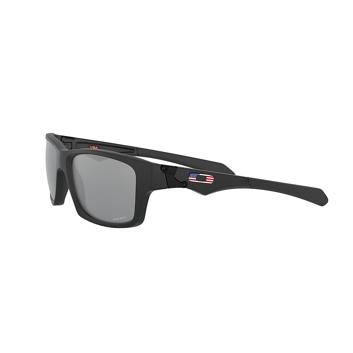 Oakley Men's OO9135 Jupiter Squared Rectangular Sunglasses, Matte Black USA Flag W/Prizm Black, 56 mm
