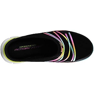 Skechers Sport Women's Air Streamer Slip-On Mule, Black/Multi, 7.5 M US