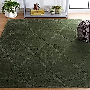 SAFAVIEH Revive Collection Accent Rug - 4' x 6', Green, Trellis Design, Non-Shedding & Easy Care, Ideal for High Traffic Areas in Entryway, Living Room, Bedroom (REV104Y)