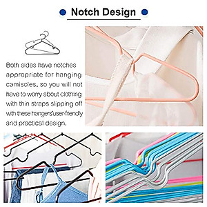 Lomani Colored Steel Clothes Hangers, Non Slip Hangers, Durable Heavy Duty, Coat Hangers, No Shoulder Bump Suit Hangers, Laundry Metal Hangers, Space Saving Adult Clothes Hangers 60 Pack-Random Color