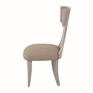 Michael Amini Lanterna Wood Dining Side Chair in Silver Mist (Set of 2)