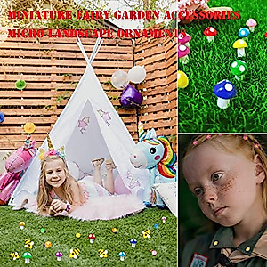 225 pcs Tiny Resin Bee Wooden Ladybug Daisy Flower Mushroom Decor, Bumble Bee Embellishment Epoxy Slime Charm Miniature Fairy Garden Accessories Figurines Micro Landscape Ornaments Scrapbooking