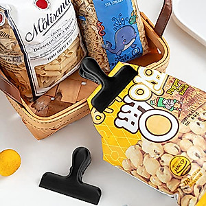 Set of 8 Heavy Duty Stainless Steel Bag Clips SourceTon 3 Inch Durable Paper Seal Grip for Coffee Food Bread Bags, Kitchen Home Usage- Black