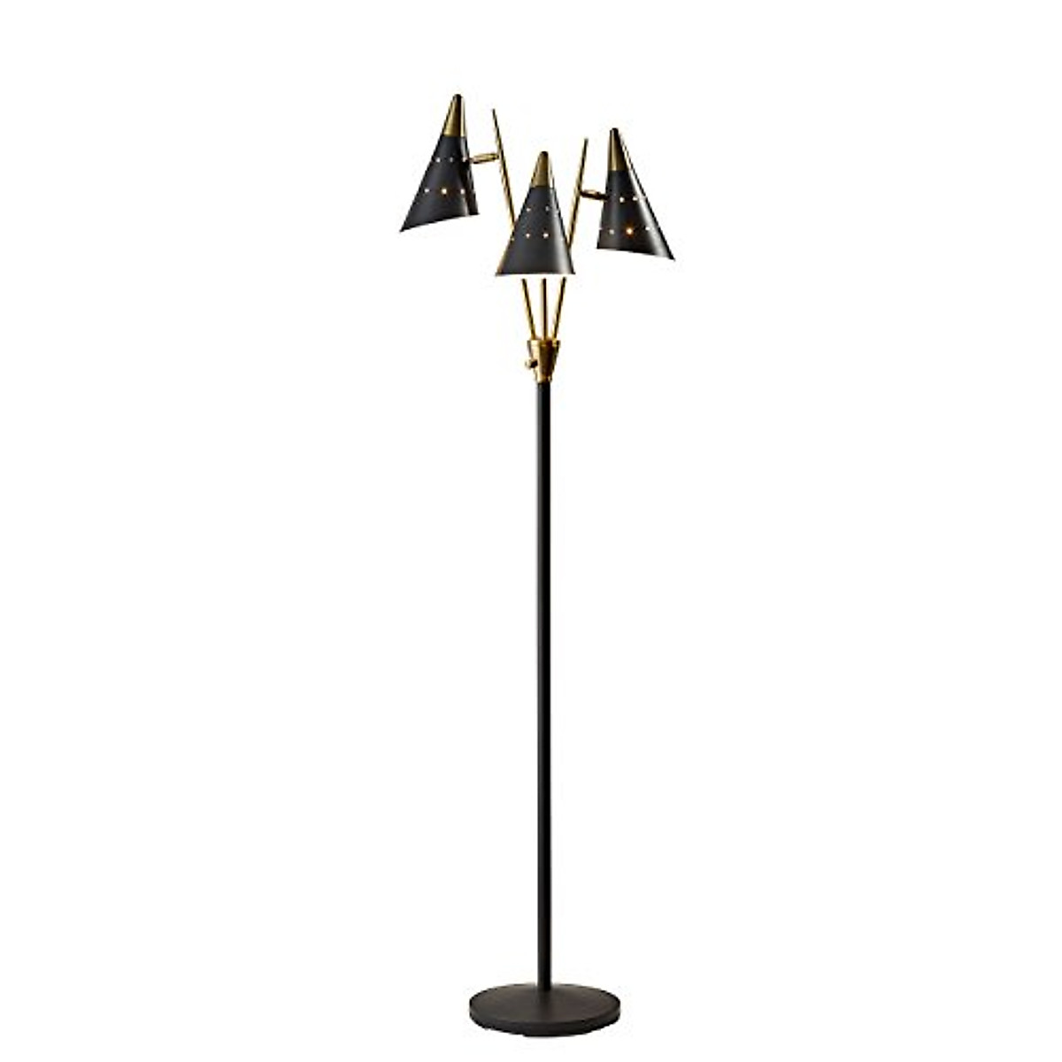 Adesso 3249-01 Floor-Lamps, Black/Antique Brass