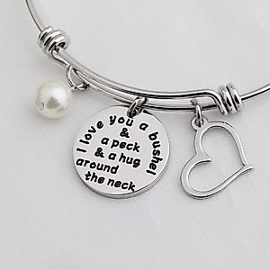 I Love You a Bushel and a Peck Mom Bracelet Grandmother Bracelet Mother's Day Jewelry (Bracelet S)