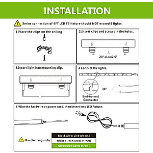 (8 Pack) Upgraded 4FT T5 LED Integrated Fixture, 6500K,20W,2300LM(Super Bright White) Linkable LED Shop Light,Garage Light,Ceiling and Cabinet Light,Strip Light,Corded Electric with ON/Off Switch