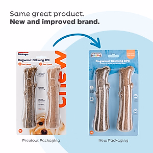 Petstages Dogwood Wood Durable Dog Chew Toys, Real Wood & Calming Hemp, 2-Pack, Medium