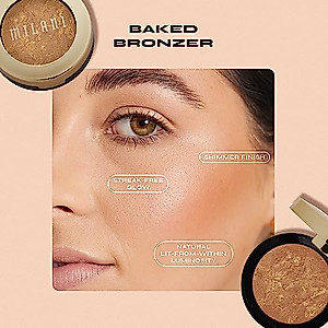 Milani Baked Bronzer - Soleil, Cruelty-Free Shimmer Bronzing Powder to Use For Contour Makeup, Highlighters Makeup, Bronzer Makeup, 0.25 Ounce