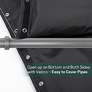 ESINGMILL Backflow Insulation Cover Outdoor Pipe Preventer for Winter Freeze Protection and Backflow Valve, Irrigation Pipe, Sprinkler Valve 16×20inch, Black (0028_1)