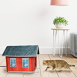 Toozey Heated Cat House for Winter, Indoor/Outdoor Weatherproof Cat House with Heated Pet Pad, Providing Safe Feral Outdoor Cat House for Cats or Small Dogs, Easy to Assemble Cat Shelter