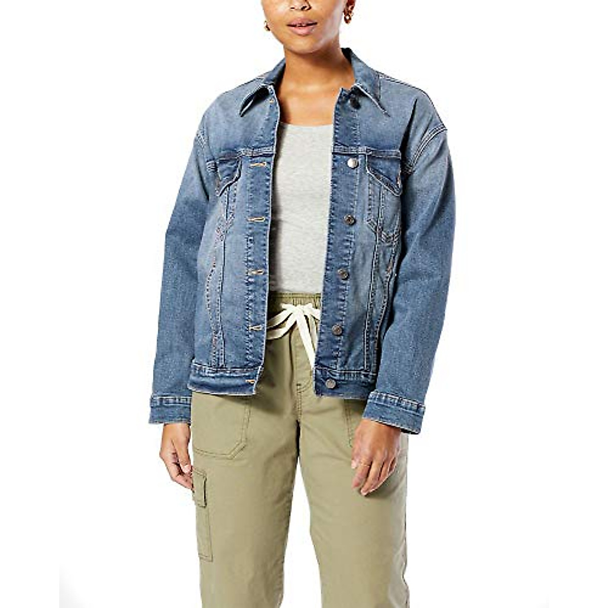 Signature by Levi Strauss & Co. Gold Label Women's Boyfriend Trucker Jacket (Available in Plus Size), Not So Basic, Large