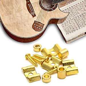 LifCratms 4Pack Guitar String Trees, Gold String Retainer Guides Compatible with Tele Guitar Stratocaster Strat with Mounting Screws