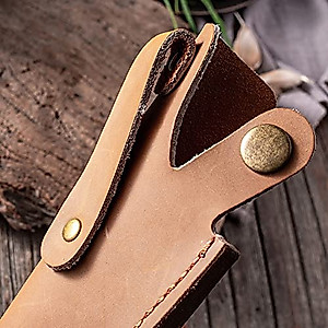 DONGKER Leather Knife Sheath, 5.5" Vertical Knife Holster w/Belt Loop for Blade Knife (No Blades)