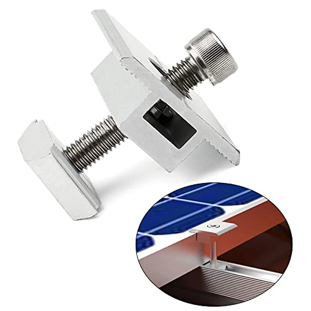 Fogun 10Pcs Solar Panel Mounting Bracket Kits, Aluminum Solar Panel Brackets Roof Solar Panel Bracket for RV, Boat, Wall 35mm