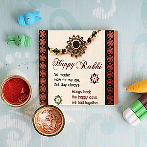 TIED RIBBONS Bhai Dooj Rakhi for Brother Set of 2 Rakhi Set, Rakhi Card, Bhai Dooj Tika Set - Bhaiya Dooj Rakhi Bracelet for Brother Rakhi for Bhaiya, Rakhi Gifts for Brother, Bro Rakhi Thread