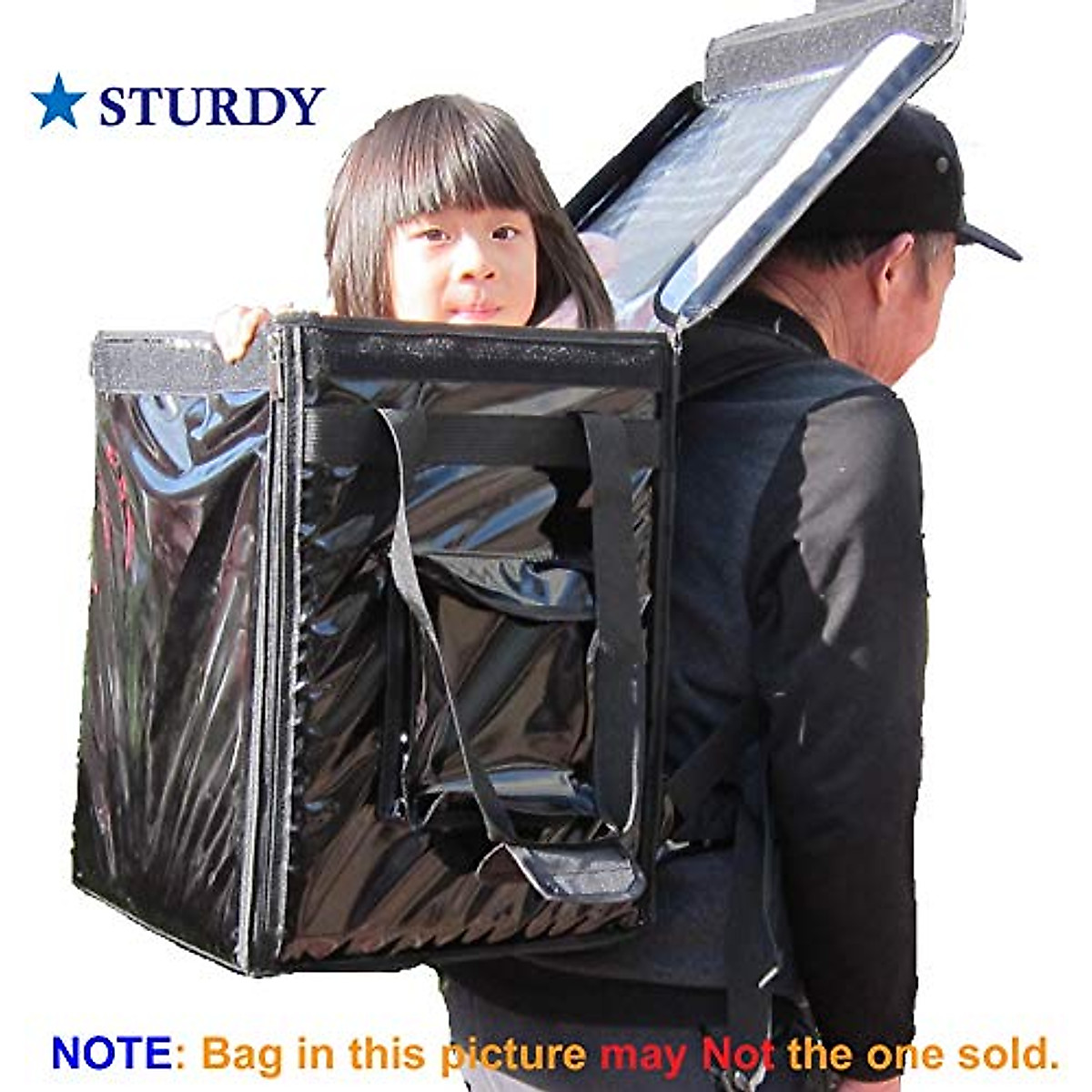 PK-66V: Middle Food Delivery Backpack,16" L x 12" W x 18" H, Top Loading, Insulated Pizza Delivery Bag, Food Take Out Backpack, Thermal Delivery Bag, Pizza Delivery Backpack,Matte Waterproof