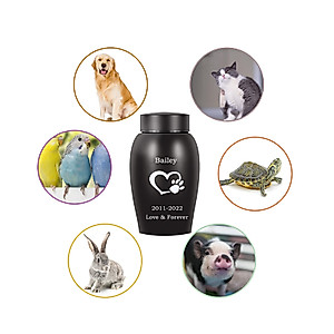 Yoinnt Personalized Pet Urns for Dogs and Cats, Customize Ashes Keepsake, Memorial Urns with Paw Print, Stainless Steel Cremation Loss Memorial Remembrance Gift