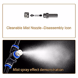 Misting Nozzles, Outdoor Misting Cooling System Nozzles for Patio Garden Umbrellas Fan, 1/4-Inch Orifice, 5pcs Stainless Steel Mist Nozzles
