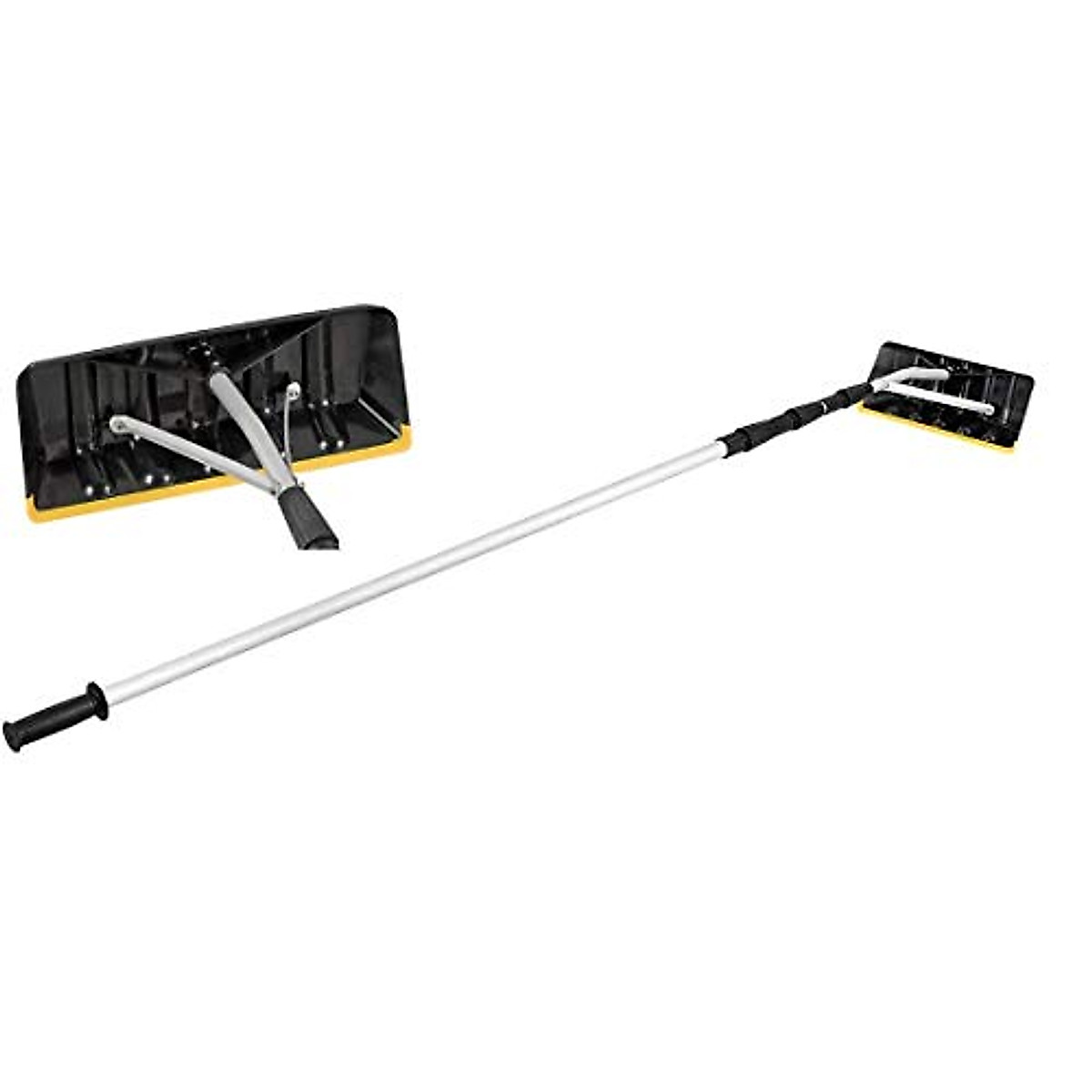 HAPPYGRILL 21 Feet Adjustable Roof Snow Rake with Large Blade Telescoping Scratch-Free Roof Snow Removal Tool