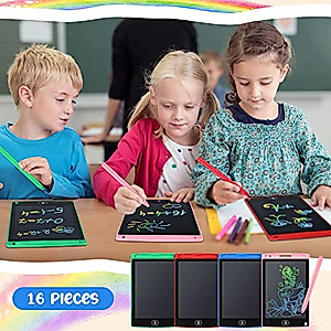 16 Pieces LCD Writing Tablet Doodle Pad for Kids 8.5 Inch LCD Drawing Board Colorful Reusable Writing Tablet for Girl Boy Toddlers Educational Toy Gift, 4 Color (Blue, Green, Pink, Red)