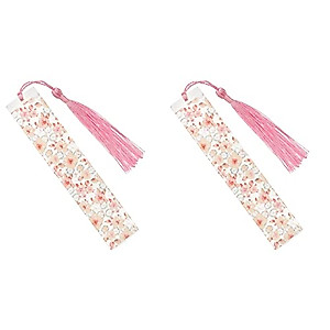 LUOZZY 2pcs Dried Flowers Bookmark Tassel Bookmark Epoxy Dried Flower Book Mark Creative Gifts for Book - Pink
