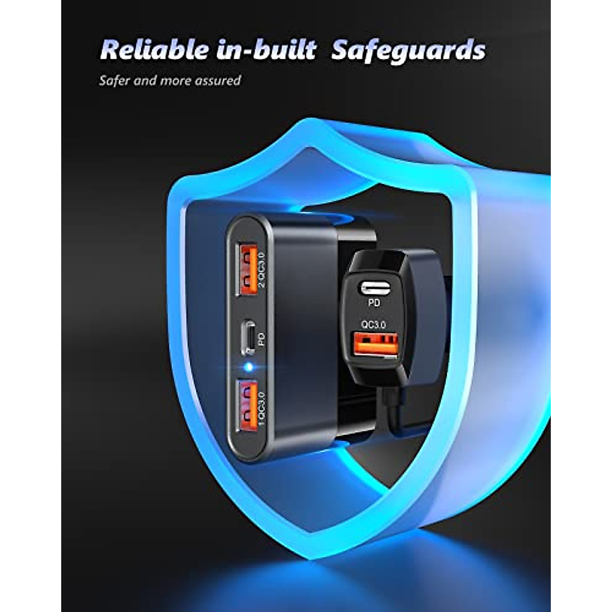 Nulaxy USB C Car Charger, 5 Multi Ports Adapter Car Charger with 3 Quick Charge 3.0 Port, 76W Cigarette Lighter USB Charger for Back Seat Charging, Compatible with Smartphones and Tablets Charging