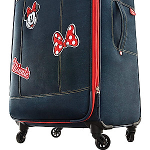 American Tourister Disney Softside Luggage with Spinner Wheels, Minnie Mouse Denim, 21-Inch