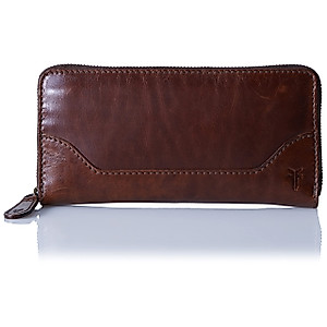 Frye Women's Melissa Zip Wallet, Dark Brown, One Size