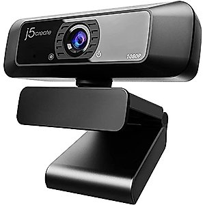 j5create USB Streaming Webcam - 1080P HD with 360° Rotation, High Fidelity Microphone, Plug and Play for PC/Mac/Laptop/Desktop/Skype/YouTube/Zoom/Facetime, Suitable for Conferencing/Calling (JVCU100)