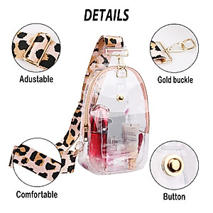 WEDDINGHELPER Clear Sling Bag for Women: Clear Bag Stadium Approved Crossbody Sling Daypack Backpack for Concerts Sports Events (X-1)