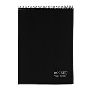 TOPS Docket Diamond Premium Stationery Wirebound Tablet, 8.5 x 11.75 Inches, 60 Sheets, Legal Ruled, Natural White (63978), Black