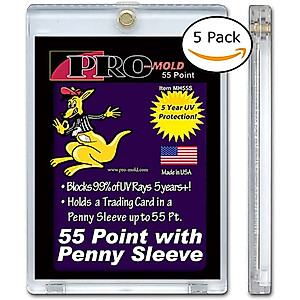 5-Count Pro-Mold 55pt. Magnetic ONE-Touch Card Holders Holds Sleeved Card MH55S