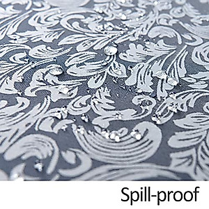 maxmill Jacquard Table Cloth Damask Pattern Spillproof Wrinkle Resistant Oil Proof Heavy Weight Soft Tablecloth for Kitchen Dinning Tabletop Outdoor Picnic Rectangle 52 x 70 Inch Stone Blue