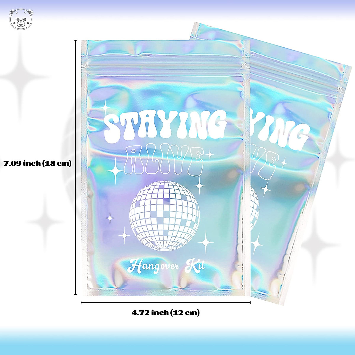 KARAQY Stayin' Alive Hangover Kit Bags, Last Disco Empty Hangover Bags Recovery Kit Bags for Bachelorette Party Wedding Bridal Shower Engagement Party Favors Supplies Decorations
