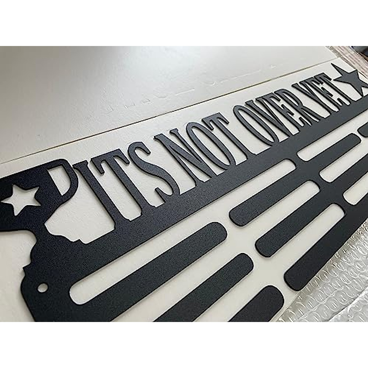 THELSTUDIOS Rustic Home Decor, Custom Medal Hanger Metal Sign, Personalized Medal Hanger Display, 12 Rungs For Medal, Sports Medal Hanger For Winner