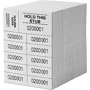 Auction Tickets - 500 Sheets - 10 Numbers per Sheet (White)