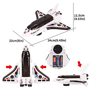 Devan Bump and Go Electric Space Shuttle Airplane Toy with Flashing 3D Lights and Sounds