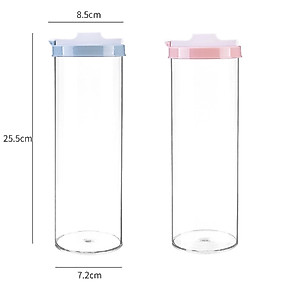 ARCHZ Kitchen Storage Box Creative Storage jar Sealed Storage Noodles Kitchen Noodle Storage Box Round Pasta Storage Bucket Pink