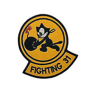 Navy Fighting 31 Squadron Felix The Cat Bomb Military Hook Loop Tactics Morale Embroidered Patch