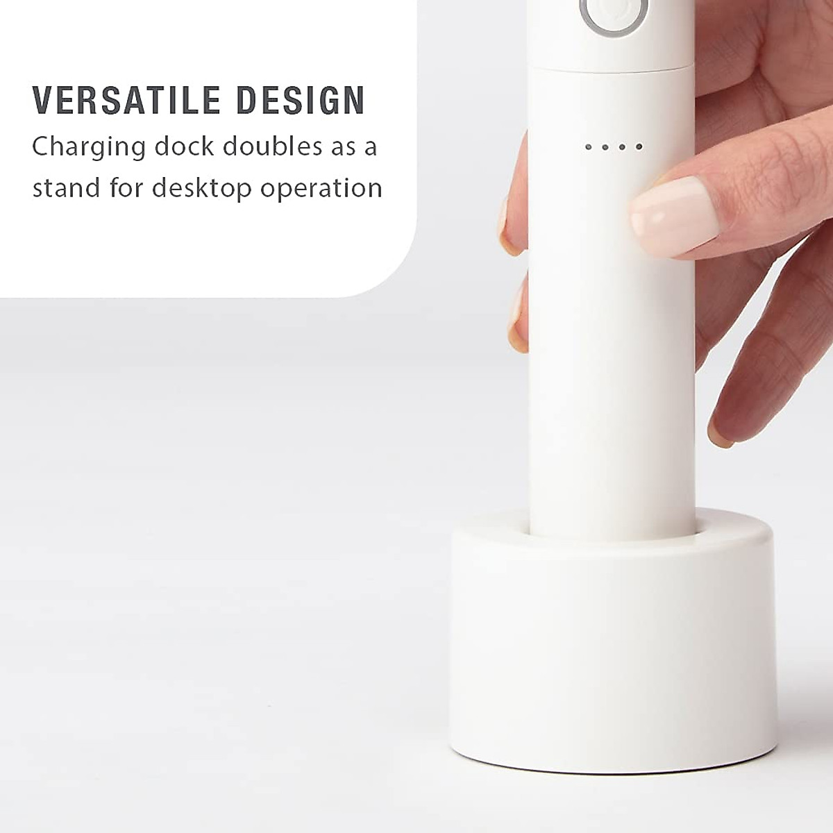 Brookstone Portable Mini Personal Fan with Power Bank | USB Rechargeable 2600mAh Battery | Handheld Desk Fan | Whisper Quiet 5-Speed