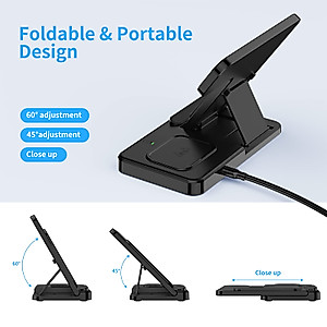 Wireless Charger iPhone, 3 in 1 Charging Station Apple 18W Fast Charging Station for Multiple Devices Apple - iPhone 15 14 Pro Max 13 12 11 - iWatch 8 7 6 5 4 3 2 Se - Airpods 3 2 Pro (with Adapter)